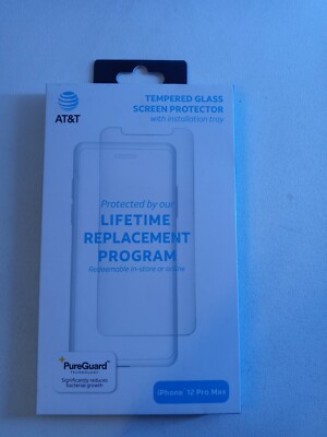AT&T Tempered Glass Antimicrobial Screen Protector - iPhone 12 Pro Max ...