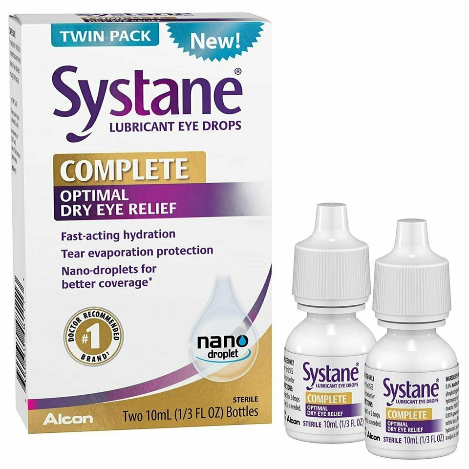 ALCON SYSTANE - COMPLETE - DRY EYE RELIEF - TWIN PACK - 2 X 10ML - EXP ...
