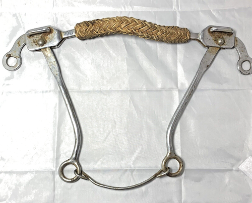 Mechanical Hackamore Horse Bit w/ Leather Noseband Saddle Bridle Roping ...