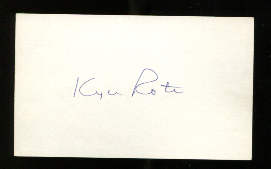 Kyle Rote Signed Index Card 3x5 Autographed New York Giants SMU 21482 ...