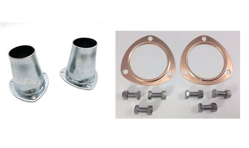 Pair Welded Header Reducer Collectors w/ Gasket 3" Inlet x 2-1/4 ...