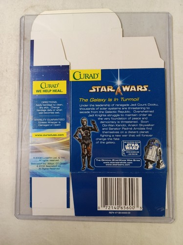 Star Wars Yoda Darth Vader Curad Bandage EMPTY Box w/ 4 3D Lenticular ...