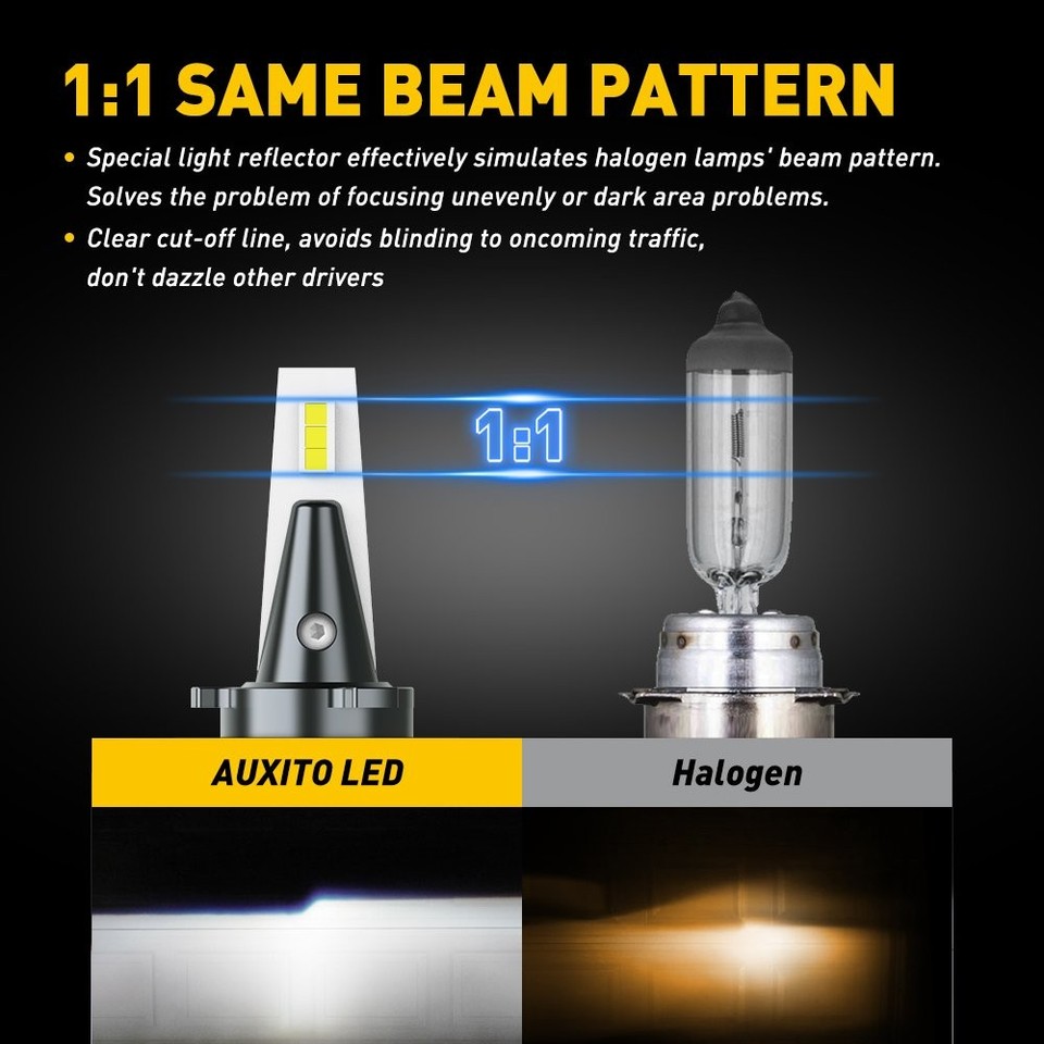 NEW H8/H11 LED Headlight 6500K Low Beam Lamps Conversion Kit White ...