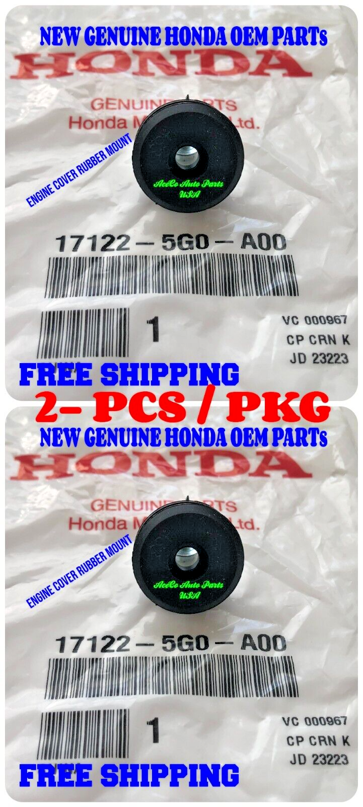 GENUINE ACURA MDX 14-25 / 14-20 RLX / 15-25 TLX Engine Cover Rubber ...