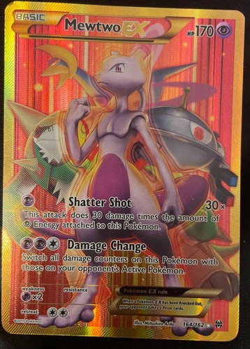 Pokemon TCG Mewtwo EX full art secret rare 164/162 XY Breakthrough NEAR ...