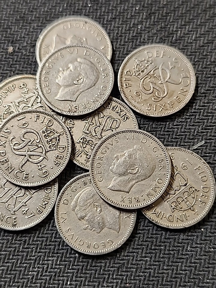 George VI Sixpence 6D - EXCELLENT COINS.- FREE SHIPPING - MIXED DATES ...