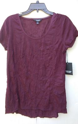 SIMPLY VERA (WANG) SIZE SMALL MAROON, CRINKLE FABRIC BLOUSE | eBay