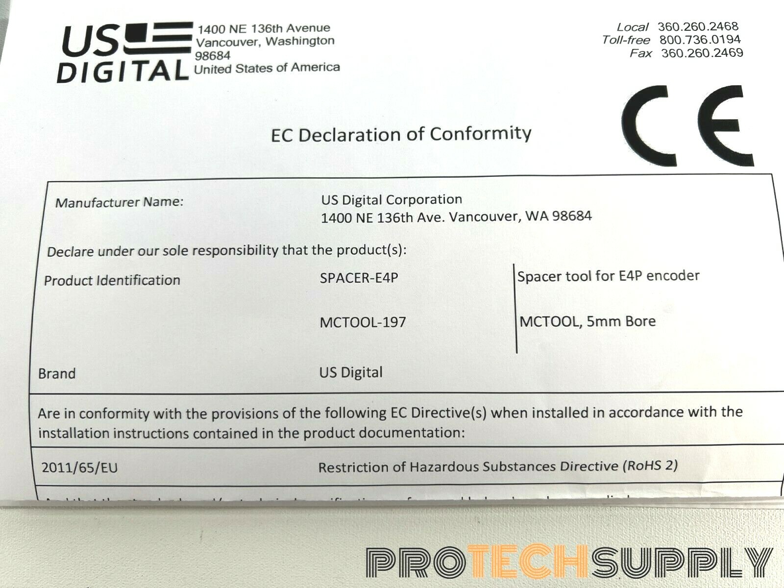 NEW (Set of 96) US Digital E4P-300-197-N-S-H-M-B Spacer Tool for E4P Encoder | eBay