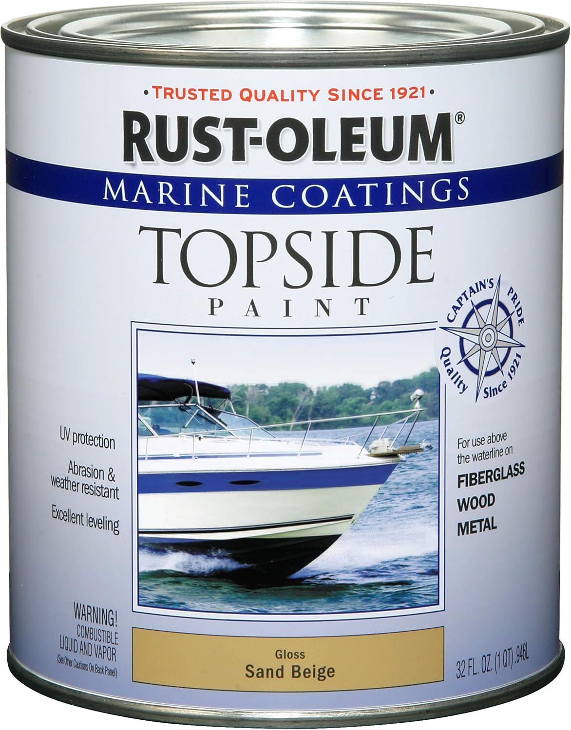 Rust-Oleum 206999 Marine Topside Paint 1-Quart Gloss Matte Various ...