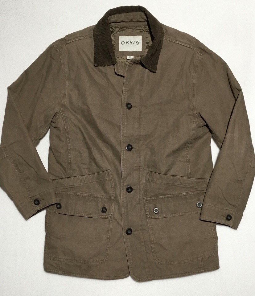 Orvis Barn Coat Men’s M Brown Chore Jacket Corduroy Collar Pockets ...