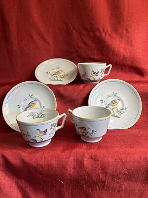 3 Spode Queen's Bird Tea Cup Saucer coffee mug plate bowl espresso ...