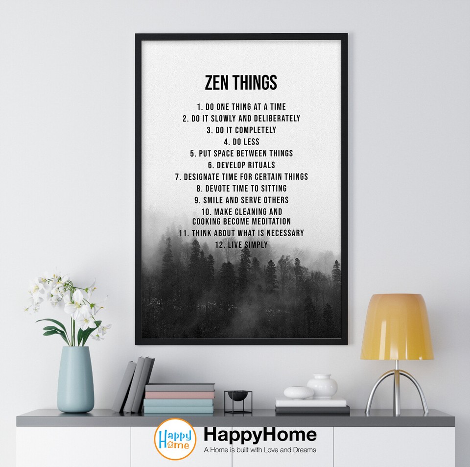 Meditation Zen Things Wall Art Motivational Inspirational Quotes Office ...