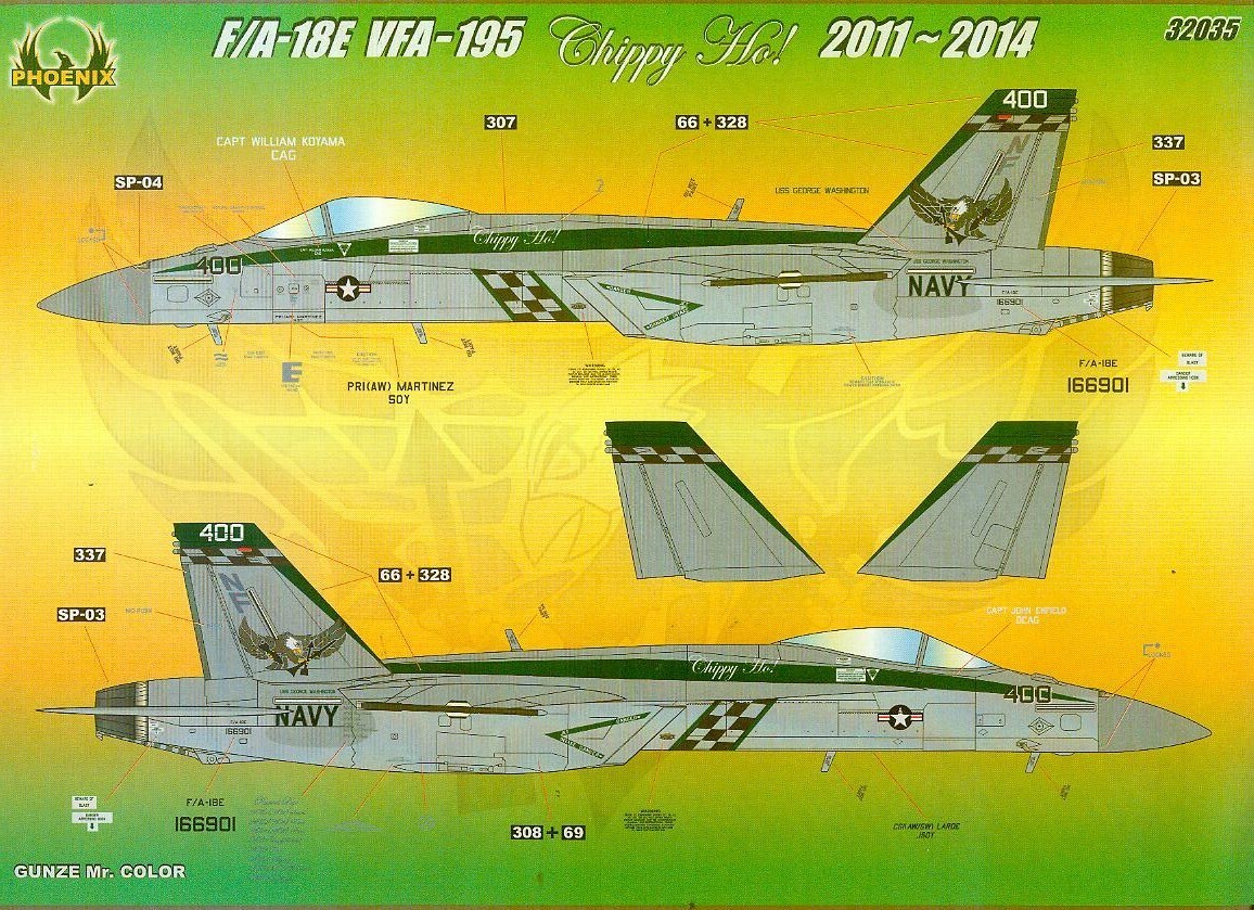 1/32 F/A-18E VFA-195 CHIPPY HO! 2011-2014 decal Phoenix 水貼 32035 | eBay