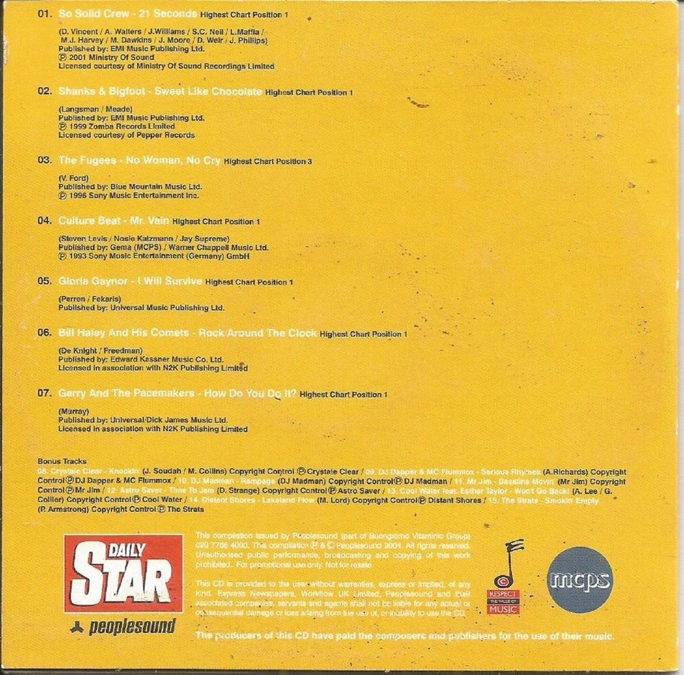 CHART TOPPERS - VOL 1 - VARIOUS ARTISTS ~ DAILY STAR PROMO MUSIC CD | eBay