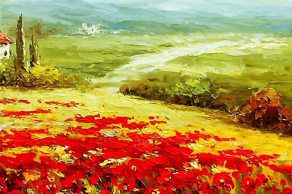 Abstract Poppies Landscape II - CANVAS OR PRINT WALL ART | eBay