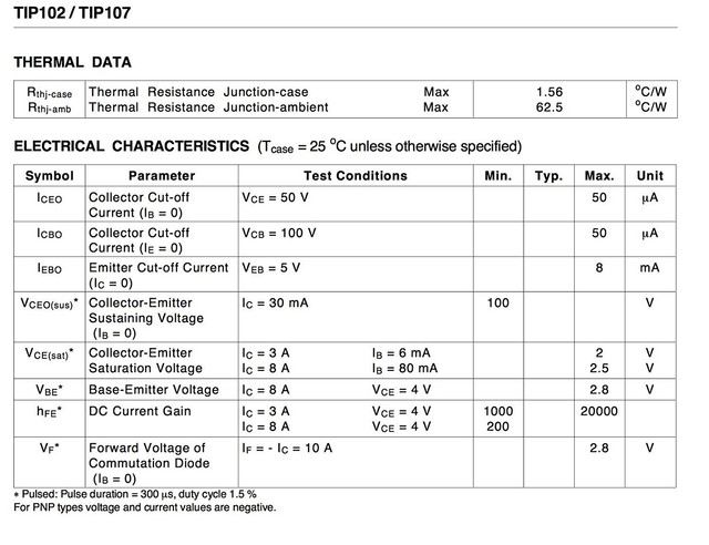 STMicroelectronics TIP102 Darlington Transistor NPN 100v To-220 for ...