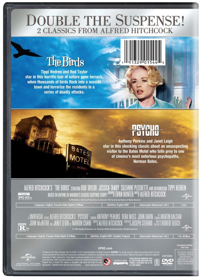 The Birds / Psycho (DVD) • NEW • Alfred Hitchcock, Halloween | eBay