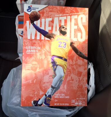 LEBRON JAMES Wheaties Box Los Angeles Lakers 15.6 oz Full Cereal Box ...
