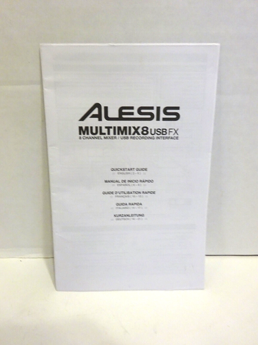 Alesis MultiMix 8 USB FX Quick Start Guide ** FREE SHIPPING ** | eBay