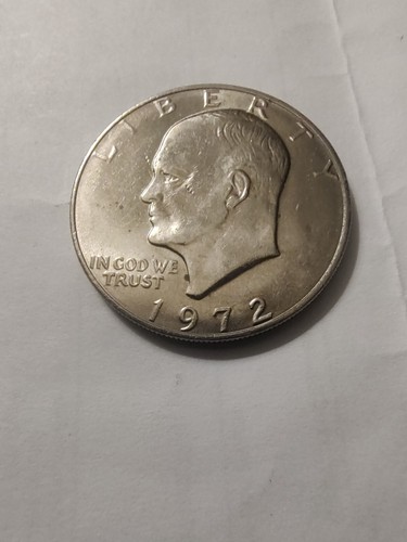 1972 Eisenhower Dollar Type 3, $1 Clad US Coin, Philadelphia, No Mint ...