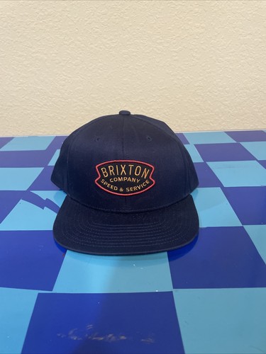Brixton Company Hat Blue Blue Gold Red Logo Snapback Baseball Cap Speed ...