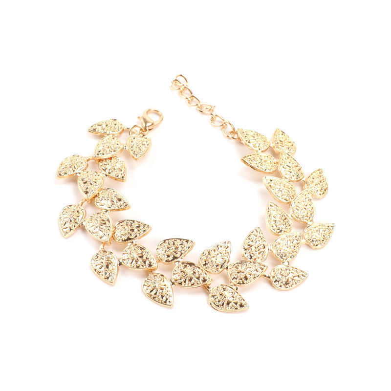 Gold Plated Connected leave 4 pcs Jewelry Set | eBay