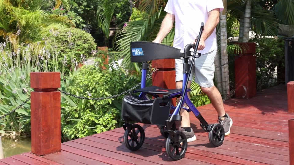 Walk Mate Rollator Pro Walker for Seniors Taller 5~7ft W/ Height ...