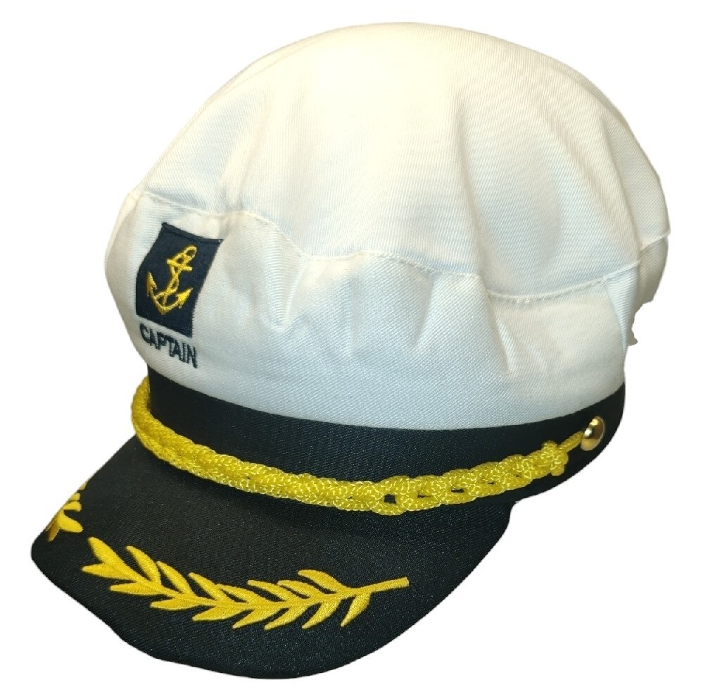 Captain/Skipp Yacht Hat/Cap - Adult Costume - Hat Sailor - Navy Marine ...