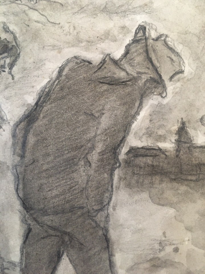 Very Beautiful Drawing Ink Watercolor Wash Albert Jarach Exodus Exile ...