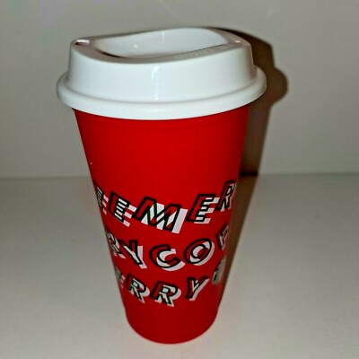 2013 Starbucks Holiday Christmas Plastic Reusable Red Travel Mug W/Lid ...