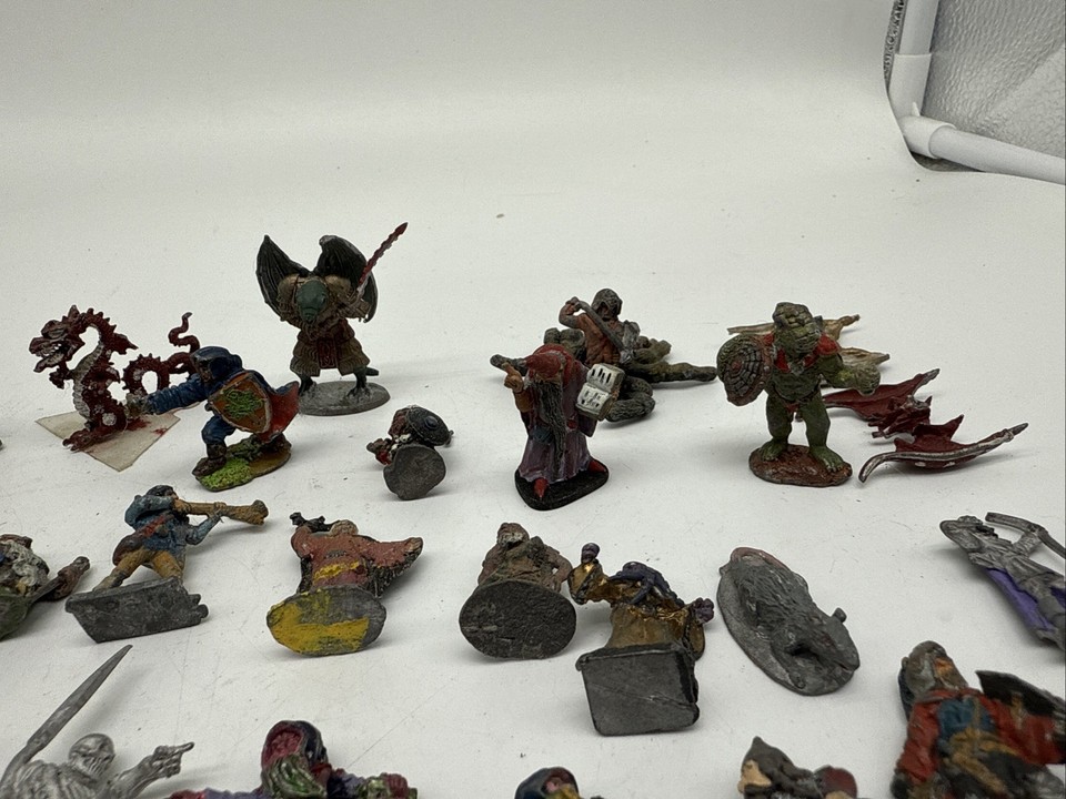 Vintage Lot Of 50 Grenadier/ Ral Partha/Dungeons Lead Figures D&D Role ...