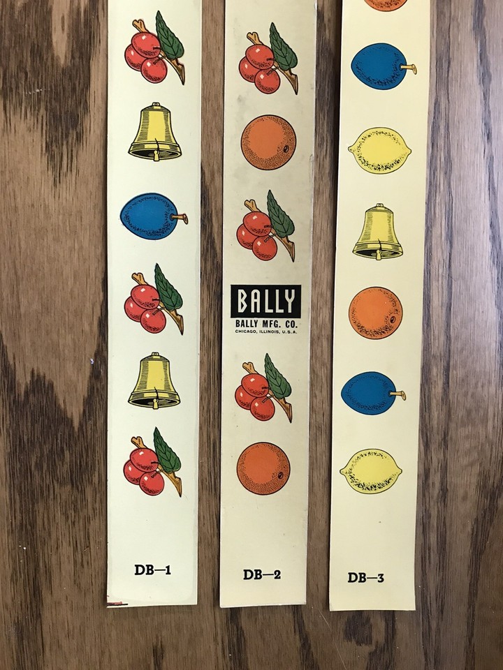 Vintage Bally Slot Machine Reel Strips Complete Set DB1,2,3 | eBay