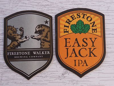 2 Beer Coasters : FIRESTONE WALKER Brewing Co Easy Jack IPA Paso Robles ...