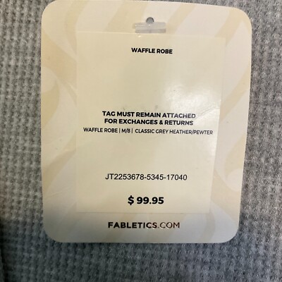 Fabletics Waffle Robe Womens Size Medium 8 Gray Front Tie Long Sleeve ...