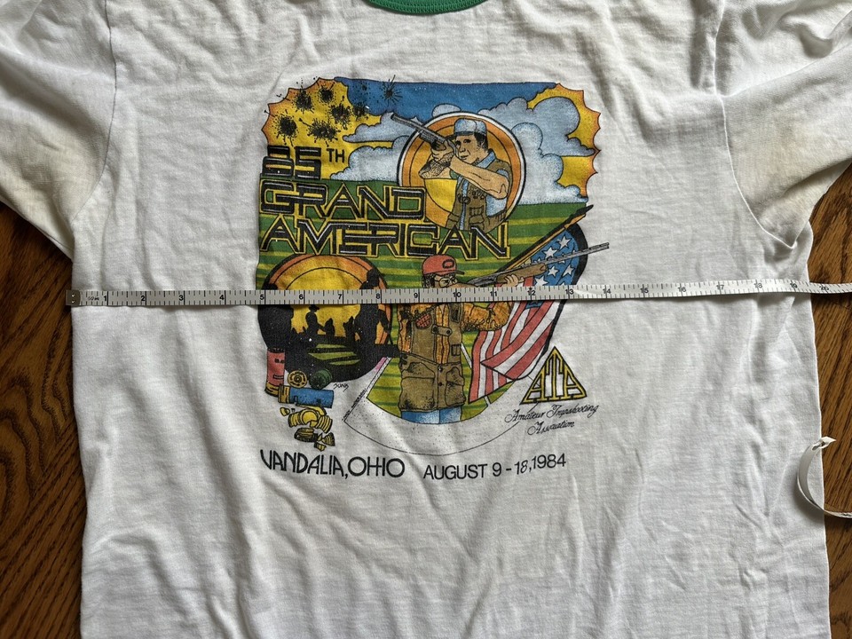 Vintage 80s Ringer Tee Grand American Ringer T Shirt Large | eBay