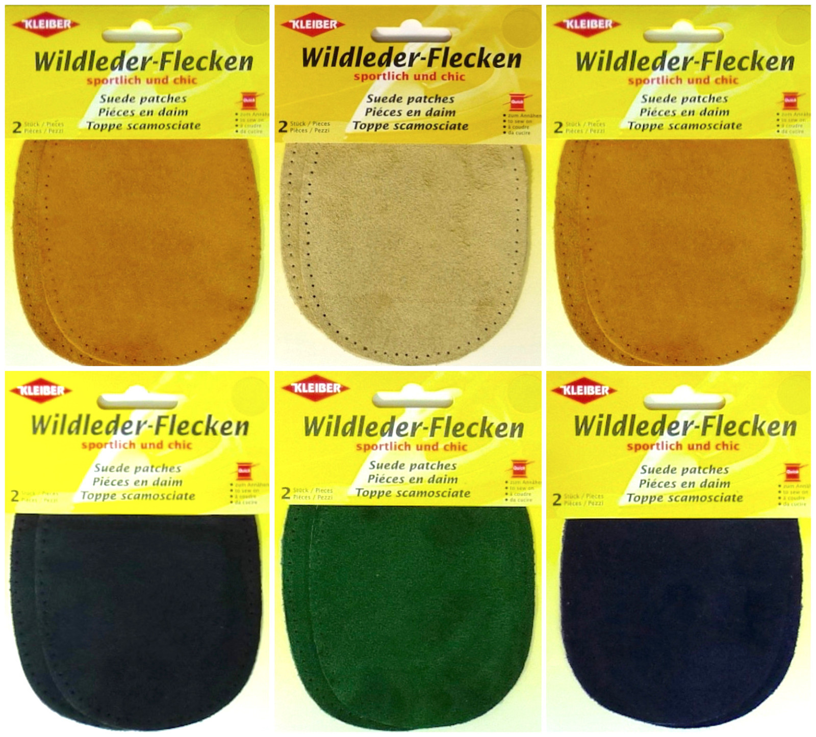 Kleiber Suede Patches - Pack of 2 - Sew On - Elbow or Knee - 5 Colours ...