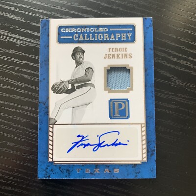 Fergie Jenkins 2016 Pantheon Chronicled Calligraphy Auto /199 Game Worn ...