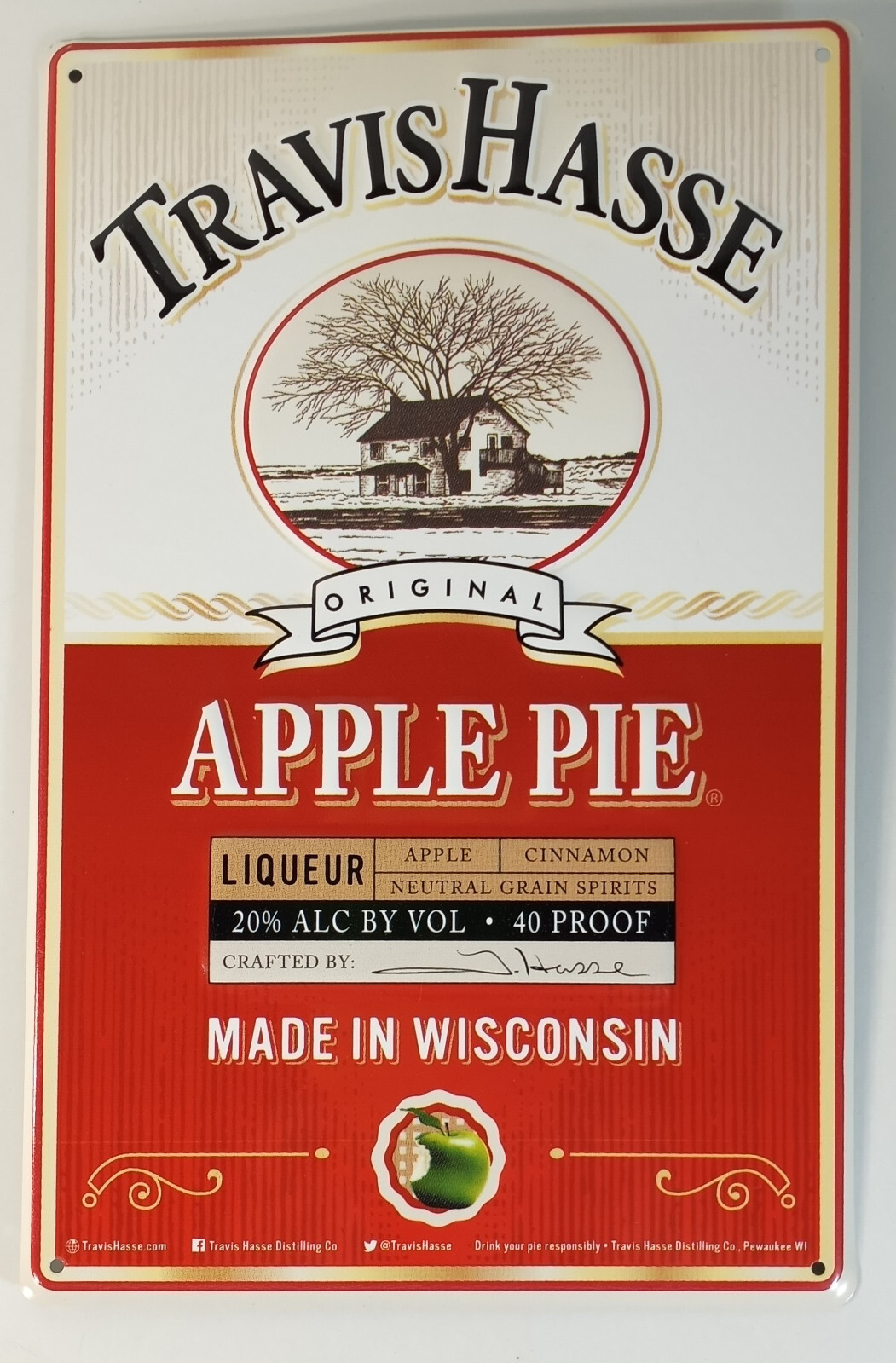 Travis Hasse Apple Pie liqueur Bar Sign Advertisment 7 1/2” X 11 1/2 | eBay