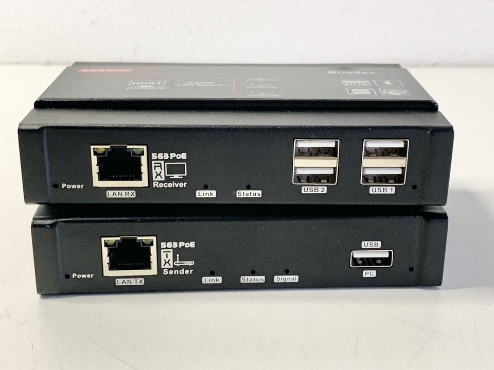 2 Mirabox HD KVM Extender 4K 30Hz Over TCP IP support Gigabit PoE ...