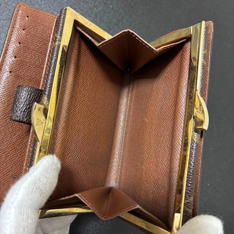 g52 Viennois Monogram Louis Vuitton Coin Purse Folded Wallet From Japan ...