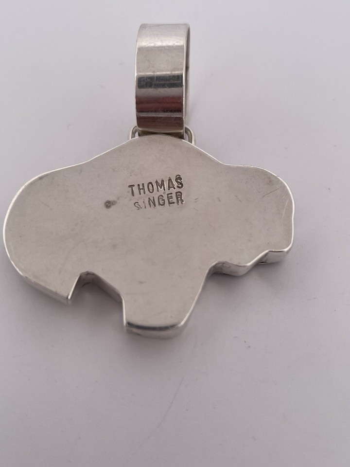 Thomas Singer Sterling Silver Navajo Buffalo Pendant 17.1g | eBay