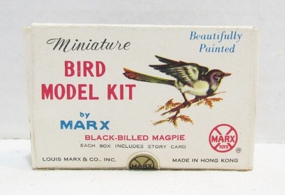 MARX MINIATURE BIRD MODEL KIT BLACK-BILLED MAGPIE UNBUILT IN BOX 1960's ...