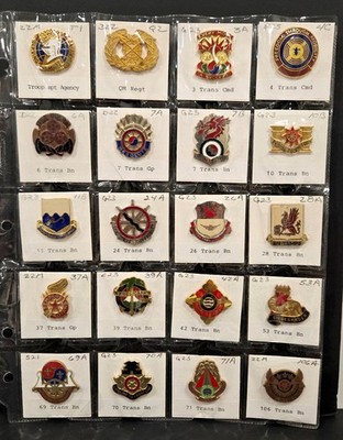 Lot of 20 U.S. Army DUI Pins – Transportation Command & Trans Bn Units ...