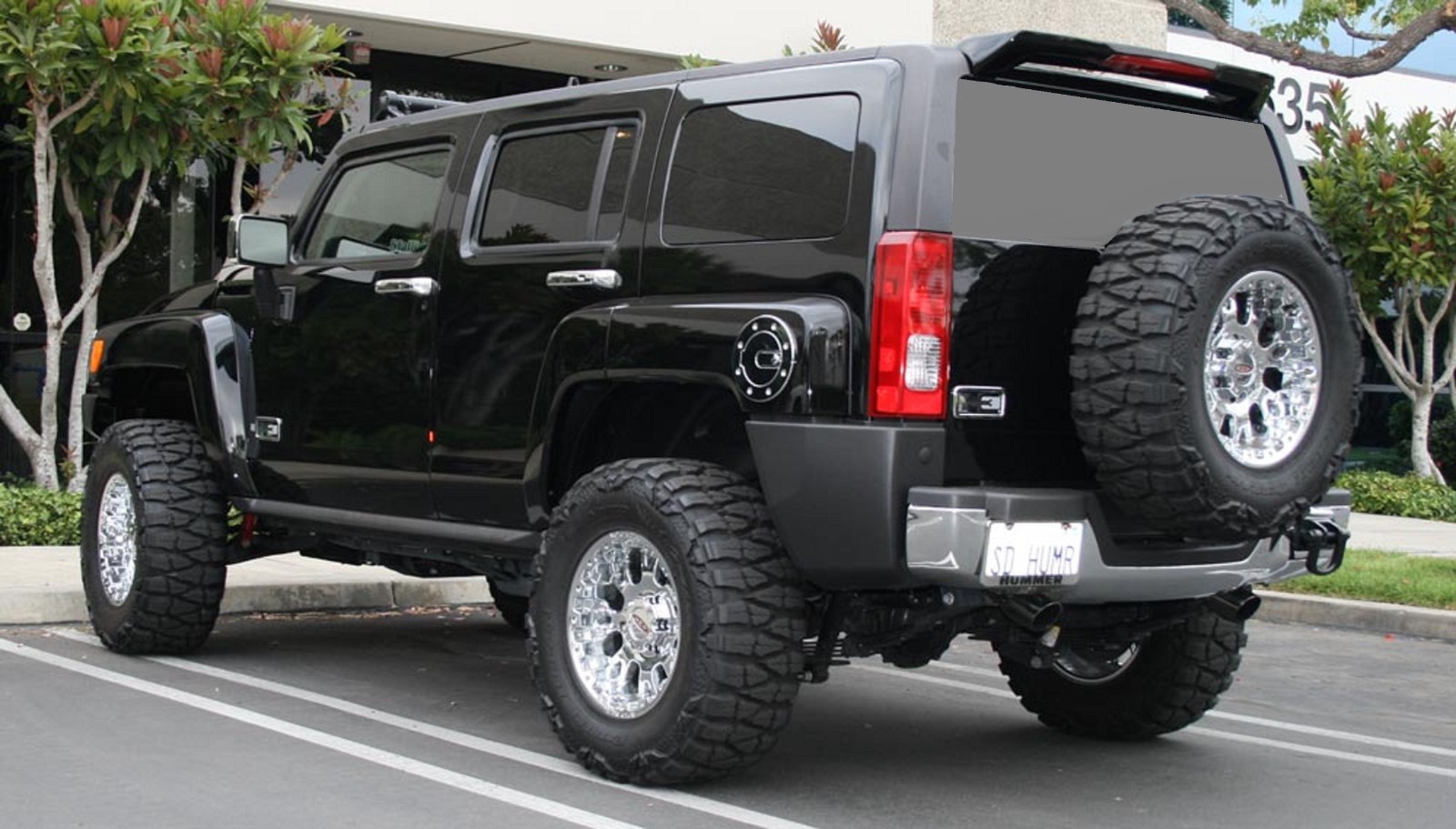 Spoiler For Hummer H3 2006-2010 Rear Hatch W/Light Unpainted Primer New ...