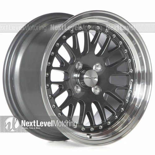 Circuit CP21 15x8 4x100 +25 Gloss Gun Metal Wheels Fits Acura Integra ...