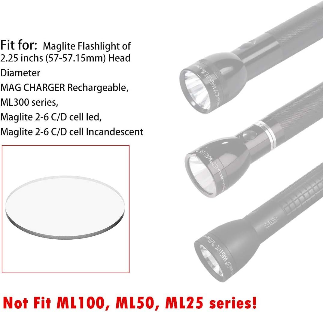 Glass Lens for Maglite C or D Cell Full Size Flashlights Upgrade ...