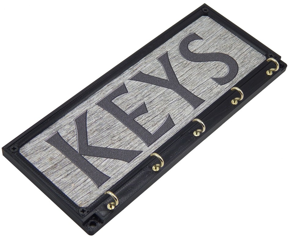 Keys Key Rack Holder Hanger Rustic Farmhouse Decor Print Wall Mount 5 ...