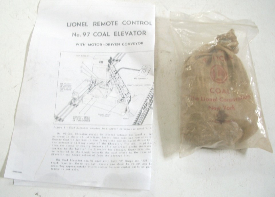 Lionel 97 Operating Coal Loader, Coal & 3469 Dump Car O/O27 Complete ...