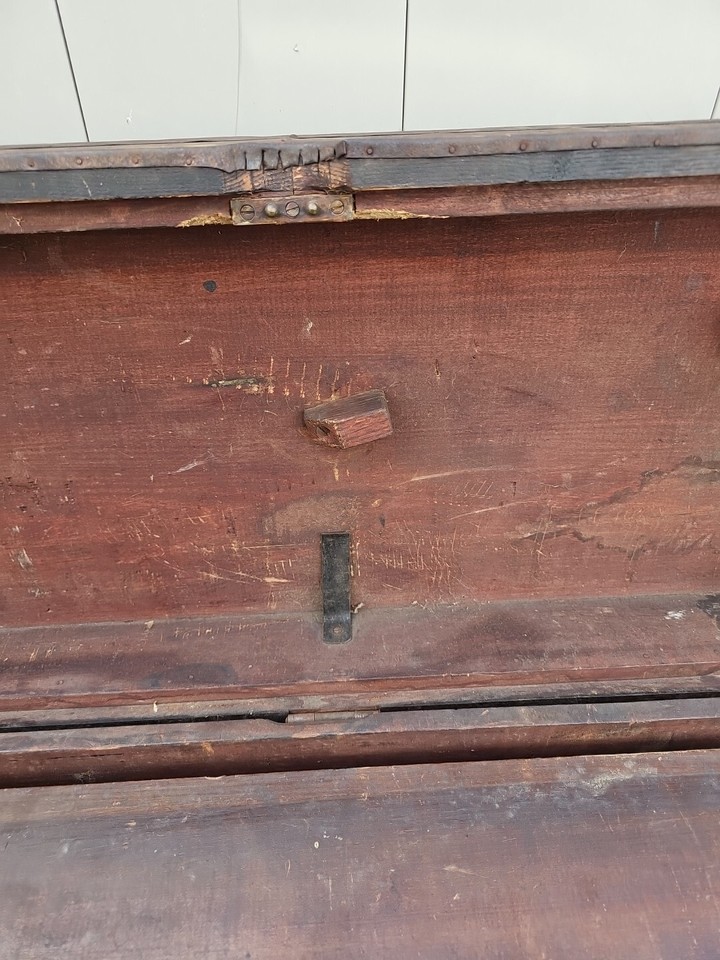 #1 Fancy Antique Carpenter Wood Tool Chest Signed W.M. Randolph 35 x 15 ...