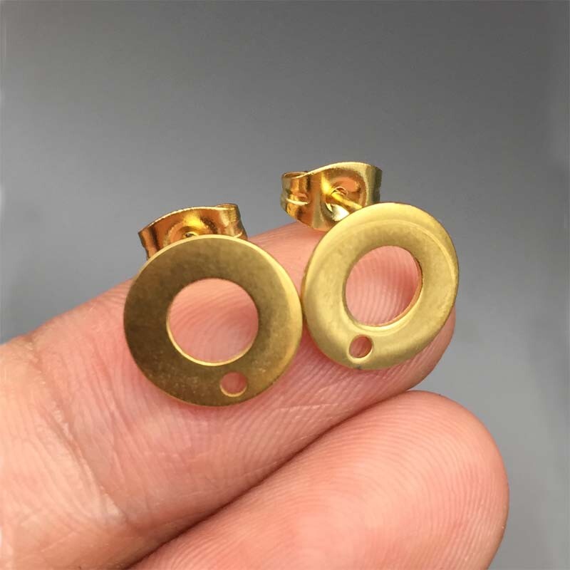 50pcs stainless steel earrings connector findings diy stud earring post ...